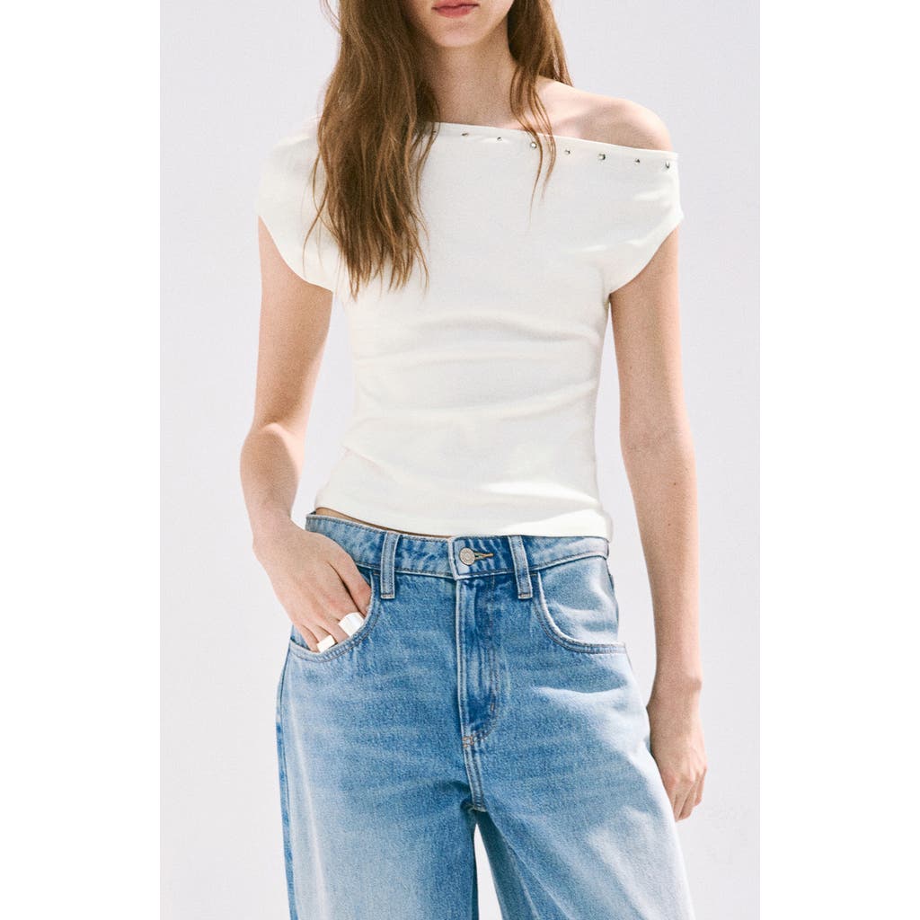 MANGO MANGO Asymmetrical Studded T-Shirt